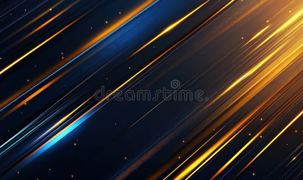 Luxury Glowing Diagonal Lines with Gold and Blue Light Rays. Stock ...