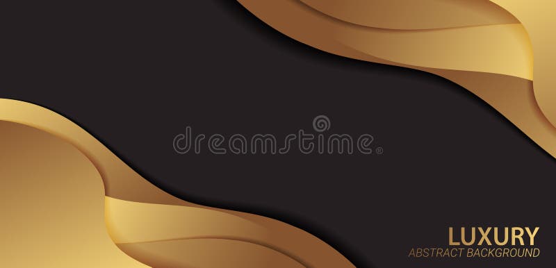 Luxury Gold Abstract Wave Design Background Stock Vector - Illustration ...