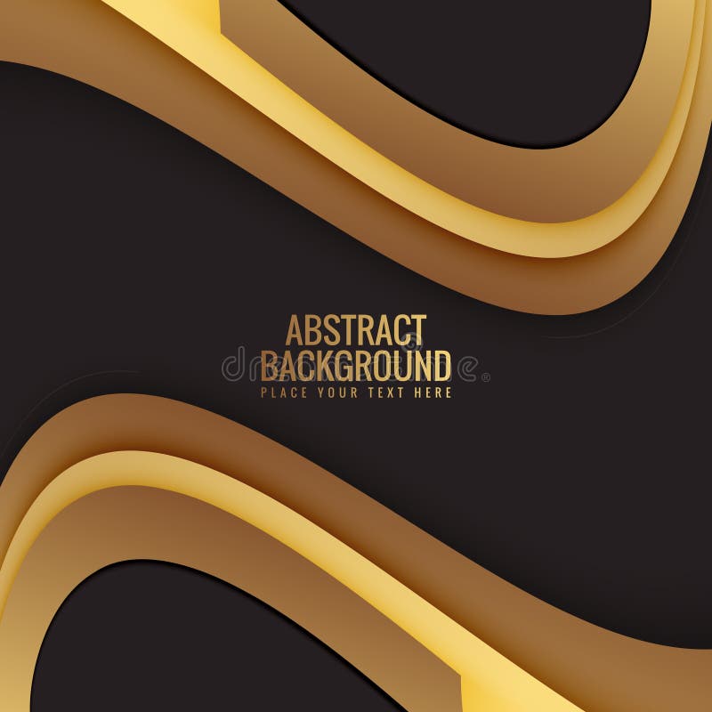 Luxury Gold Abstract Wave Design Background Stock Vector - Illustration ...