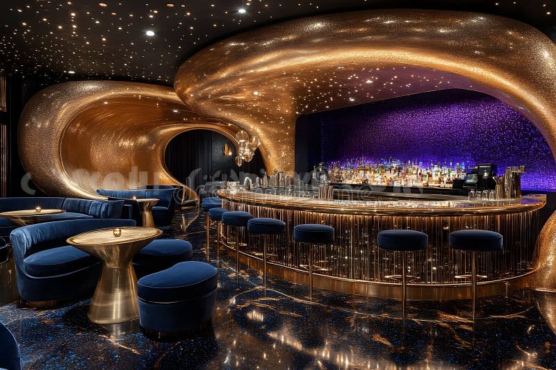 Luxurious AI-Generated Bar Design Stock Illustration - Illustration of ...