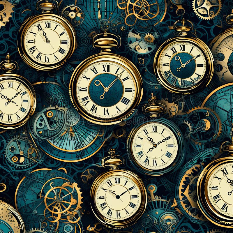 Luxury Gold and Blue Retro Watches on a Black Background Stock Photo ...