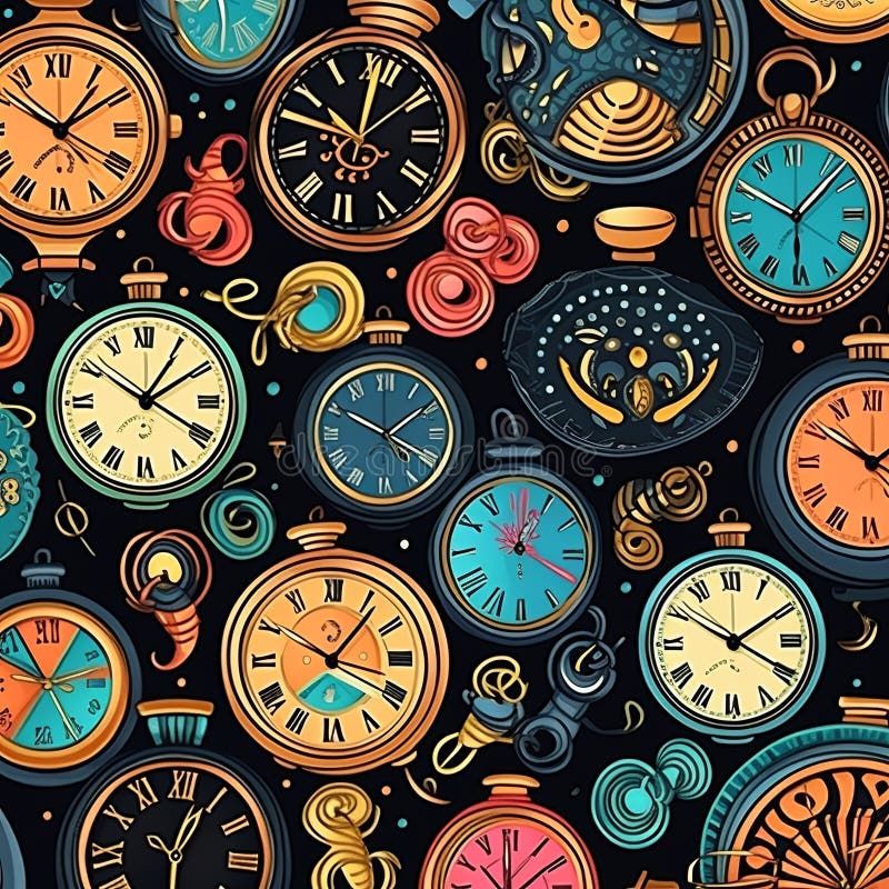 Luxury Gold and Blue Retro Watches on a Black Background Stock Image ...