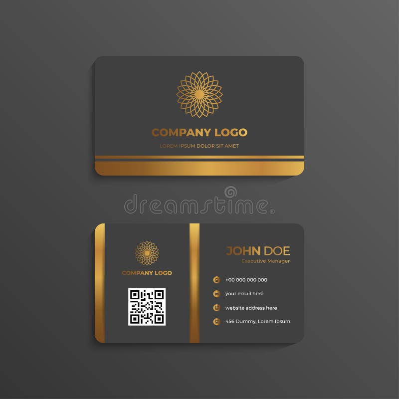 Round Corner Luxury Modern Business Card Template with Gold Gradient ...