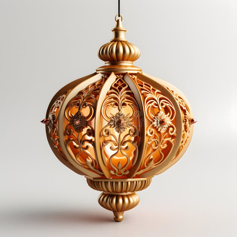 Luxury Gold Chinese Lantern Isolated on White Background. Ai Generated ...