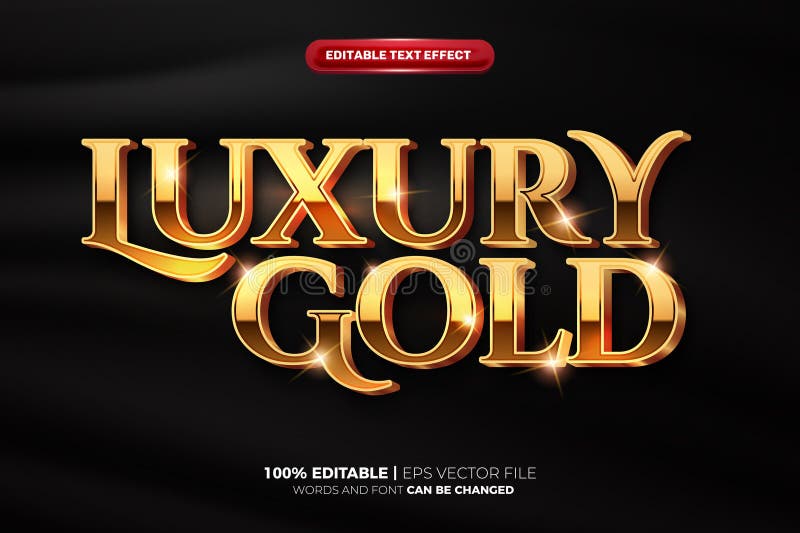 Luxury Gold 3d Editable Text Effect 050224 Stock Vector - Illustration ...