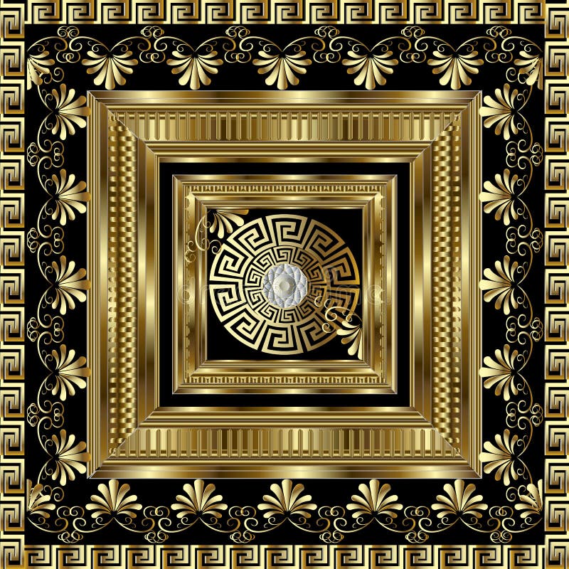 Gold Versace Logo Border