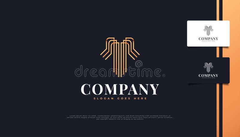 Luxury Gold Deer Head Logo Design with Line Style Stock Vector ...