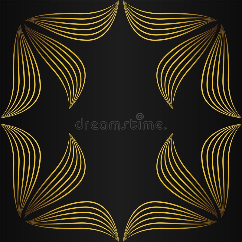 Luxury Gold Frame on Black Background Design Stock Vector ...