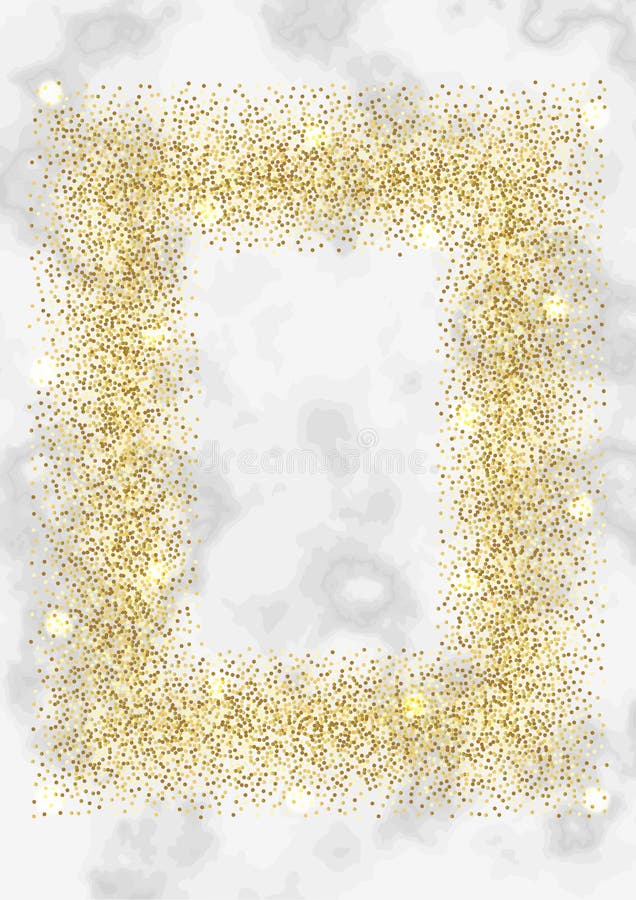 Luxury Gold Glitter Rectangular Frame Stock Vector - Illustration of ...