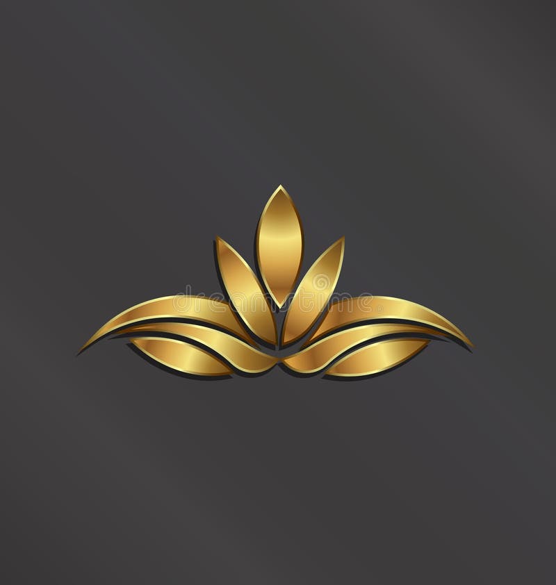Luxury Gold Lotus Logo Plant Image. Stock Vector - Illustration of yoga ...