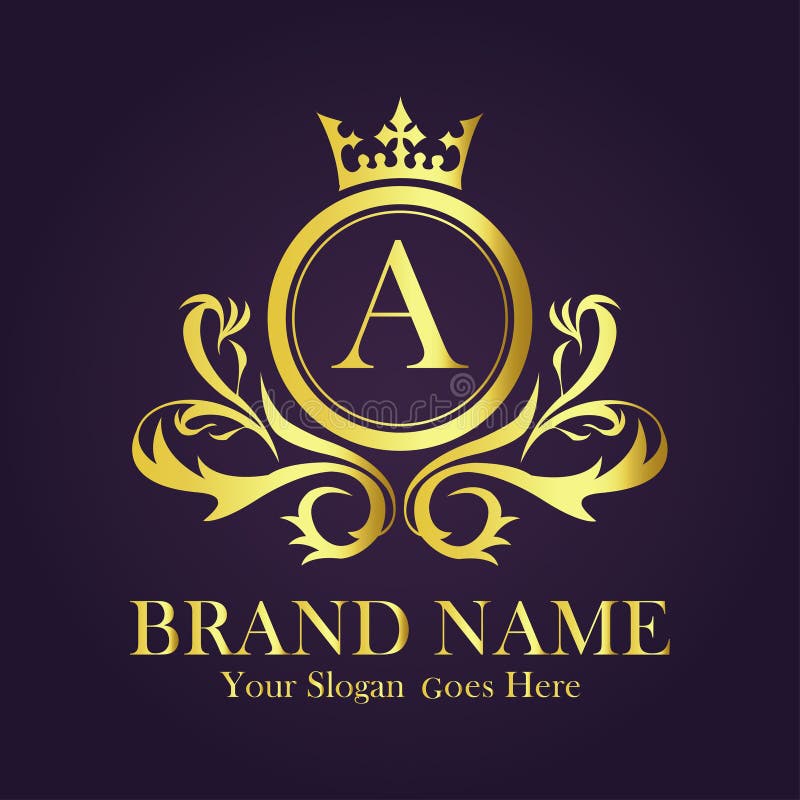 Luxury a Gold Monogram Logo Design Stock Illustration - Illustration of ...