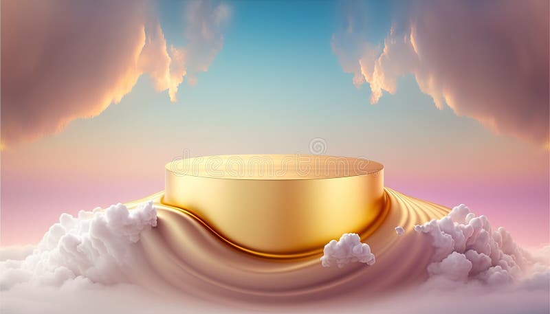 Luxury Gold Podium Product Showcase Stage or Scene Background Platform ...