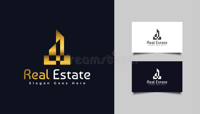 Luxury Gold Real Estate Logo. Construction Architecture Building Logo ...