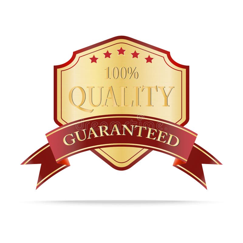 Luxury Gold and Red Quality Shields Label Stock Vector - Illustration ...