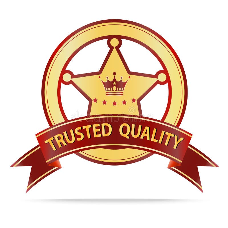 Luxury Gold and Red Ribbon Trusted Quality Label Stock Vector ...