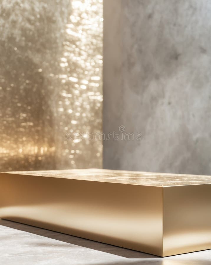 Luxury Gold Stage Platform with Textured Metallic Background Stock ...