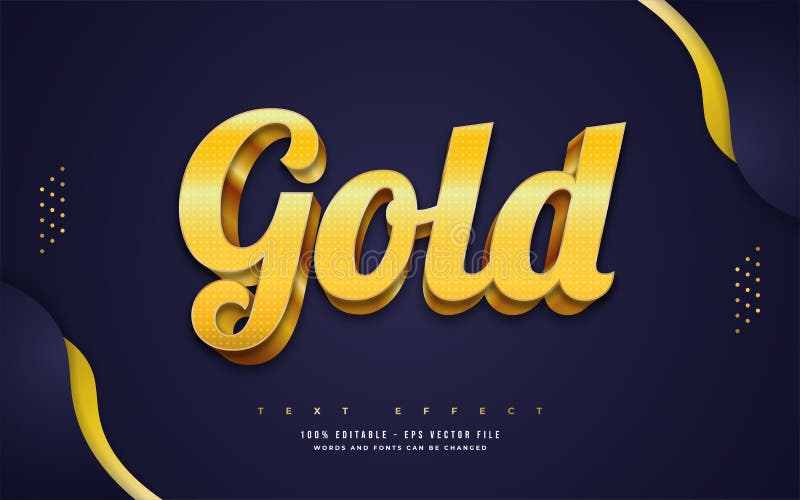 Luxury Gold Text Style with 3D Embossed Effect. Editable Text Style ...