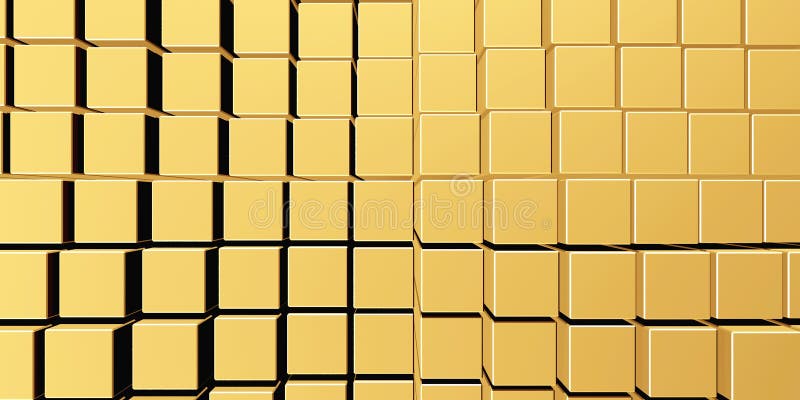 Luxury Golden Background. Gold Glossy Cubes Array Stock Illustration ...