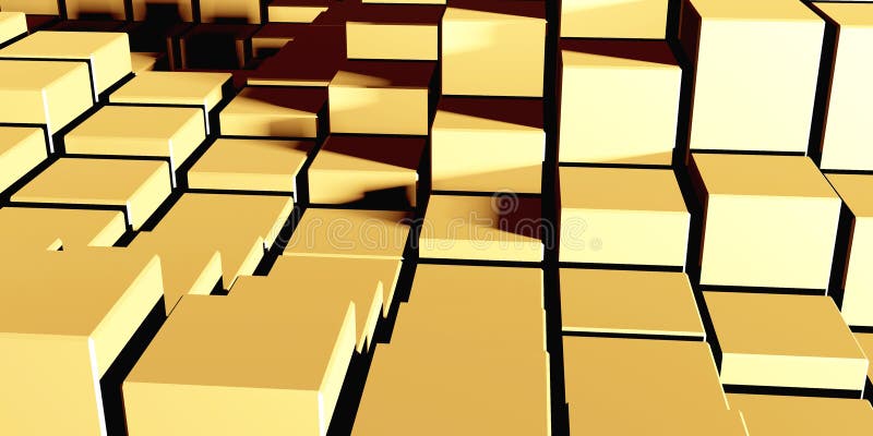 Luxury Golden Background. Gold Glossy Cubes Array Stock Illustration ...
