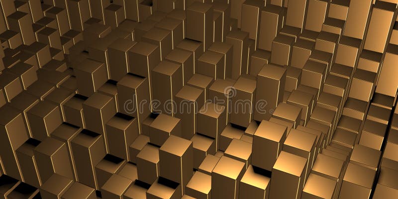 Luxury Golden Background. Gold Glossy Cubes Array Stock Illustration ...