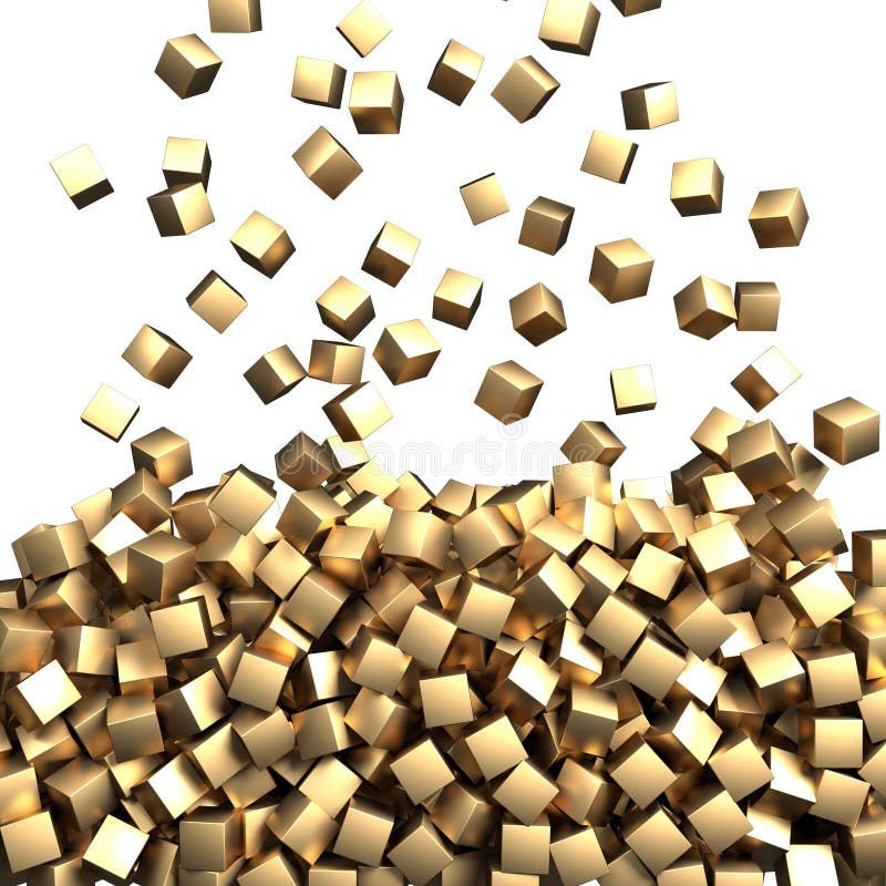 Luxury Golden Background. Gold Glossy Cubes Array Stock Illustration ...