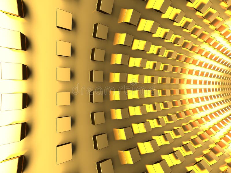 Luxury Golden Background. Gold Glossy Cubes Array Stock Illustration ...
