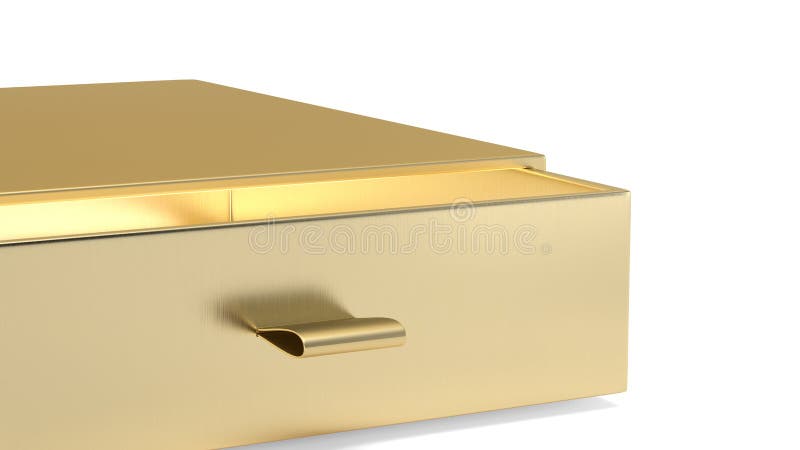 Luxury Golden Box Isolated on White Background, 3D Render. 3D ...