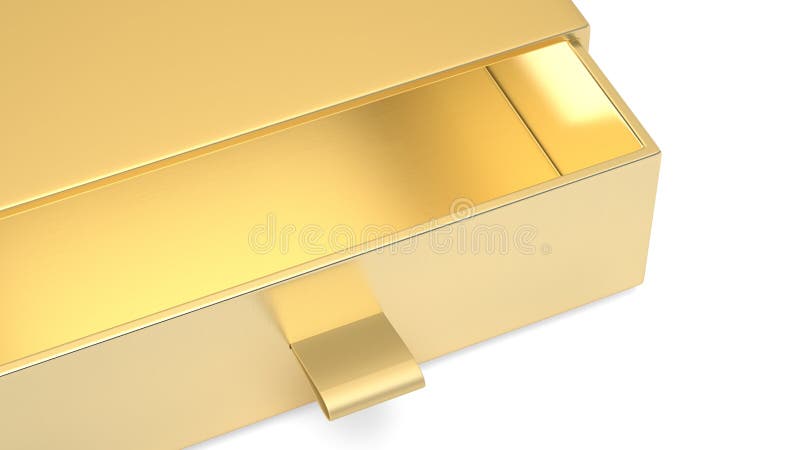 Luxury Golden Box Isolated on White Background, 3D Render. 3D ...