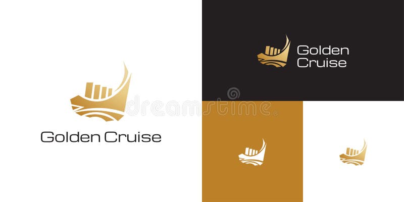 Luxury Golden Cruise Logo Design Stock Vector - Illustration of ocean ...