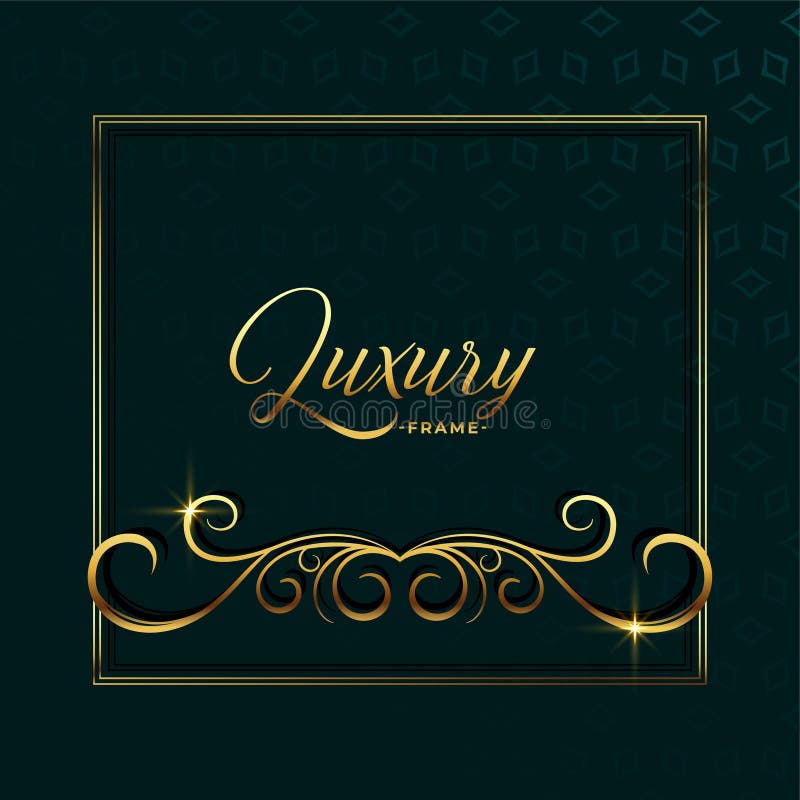 Luxury Frame Design in Golden Color Stock Vector - Illustration of ...