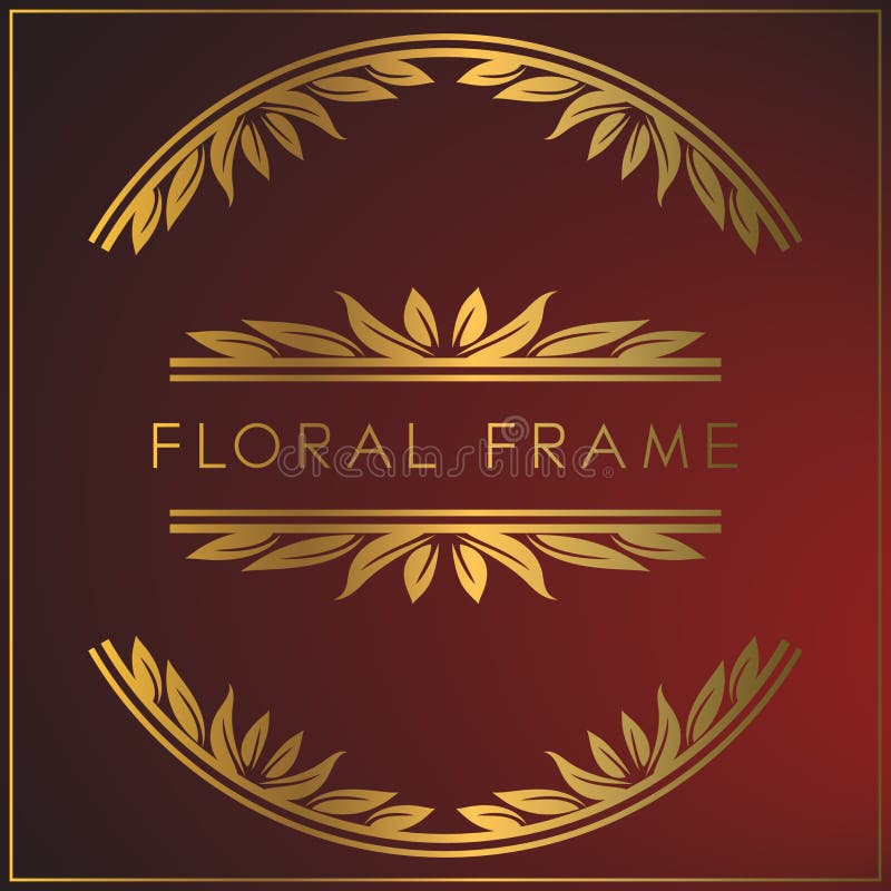 Luxury Golden Floral Ornament Frame Design. Gold Frame Background ...