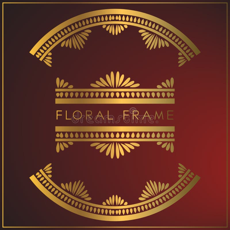 Luxury Golden Floral Ornament Frame Design. Gold Frame Background ...