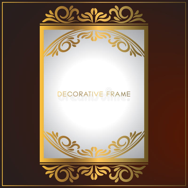 Luxury Golden Frame Design with Floral Ornament. Decorative Gold Frames ...
