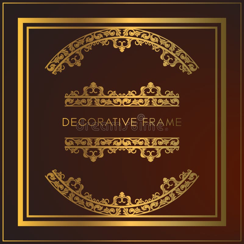 Luxury Golden Frame Design with Floral Ornament. Decorative Gold Frames ...