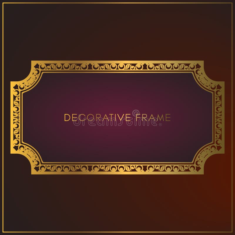 Luxury Golden Frame Design with Floral Ornament. Decorative Gold Frames ...