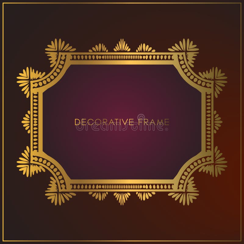 Luxury Golden Frame Design with Floral Ornament. Decorative Gold Frames ...
