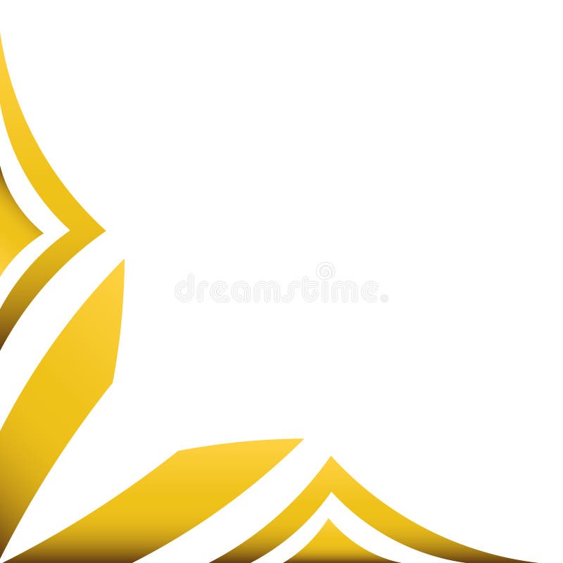 Luxury Golden Geometric Frame Corner Isolated on White Background Stock ...