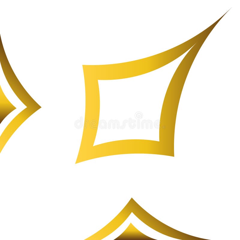 Luxury Golden Geometric Frame Corner Isolated on White Background Stock ...
