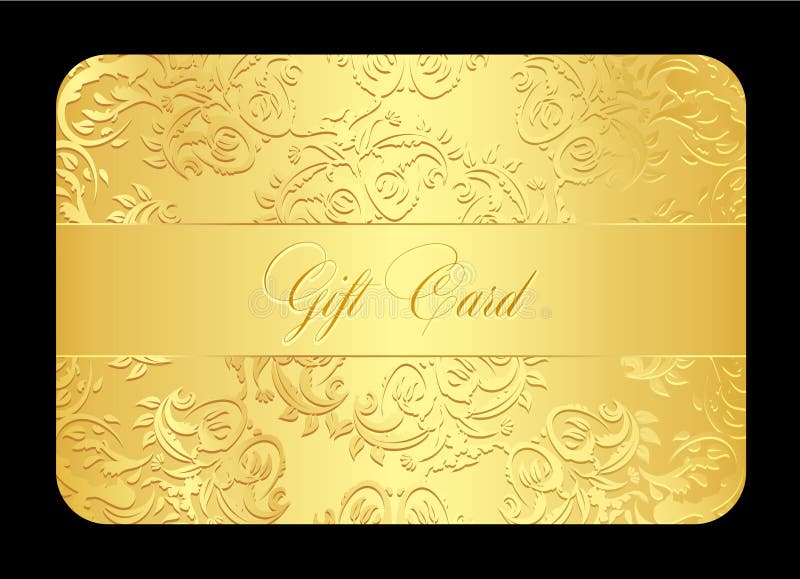 Luxury Golden Gift Card with Rounded Lace Stock Vector - Illustration ...