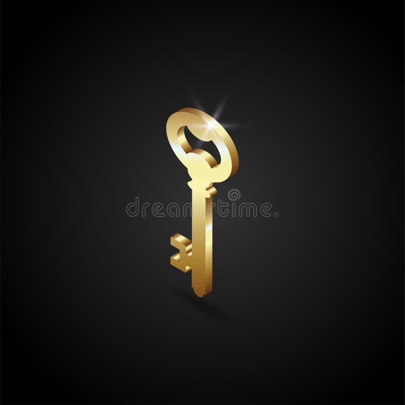 Luxury Golden Key Vector Illustration Stock Vector - Illustration of ...