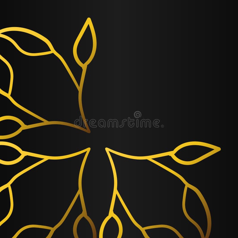 Luxury Golden Leaf on Black Background. Vector Design Element. Stock ...