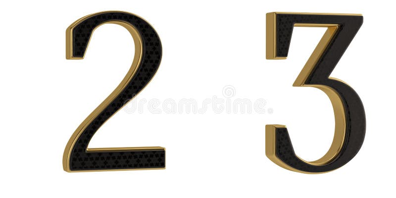 Golden 3d Numeral Isolated On White Background 3d Illustration Stock