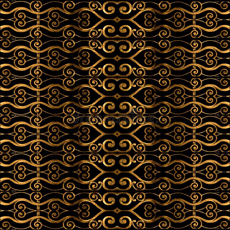 Luxury Golden Ornate Dark Seamless Pattern Stock Illustration ...