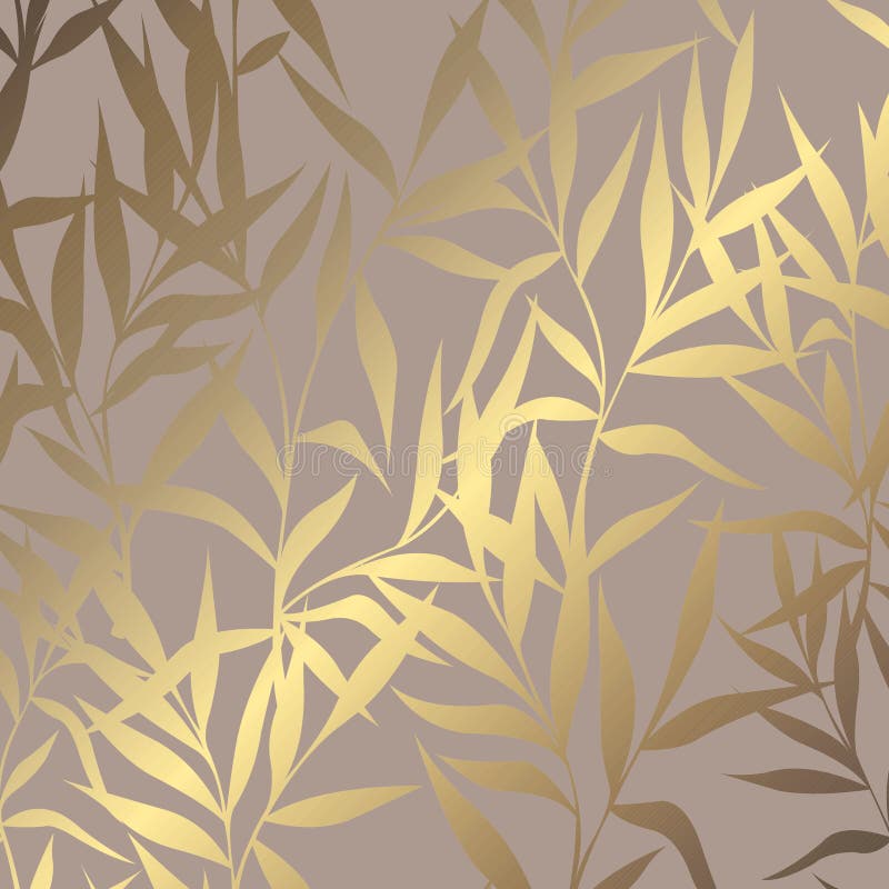 Luxury Golden Floral Pattern on a Brown Background. Elegant Decorative ...