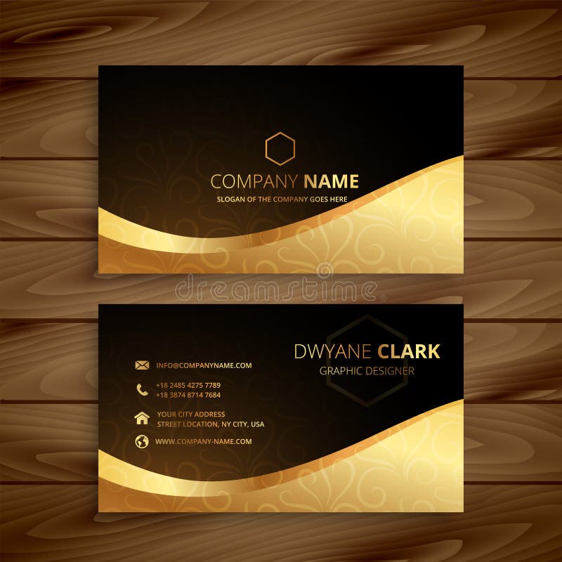 Premium Golden Business Card Design Stock Vector - Illustration of ... Premium Golden Business Card Design Stock Vector - Illustration of ...