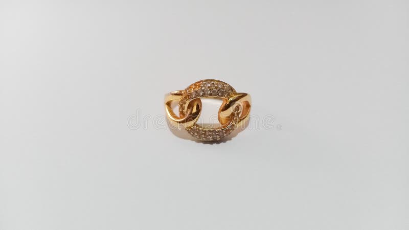 Luxury Golden Ring on Front View Stock Image - Image of bead, jewellery ...