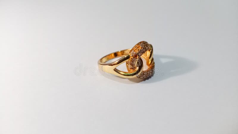 Luxury Golden Ring on Side View Stock Photo - Image of side, ring ...