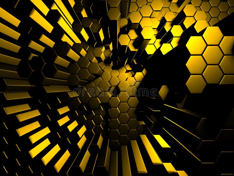 Shiny Hexagon Pattern Dark Metallic Silver Background Stock ...