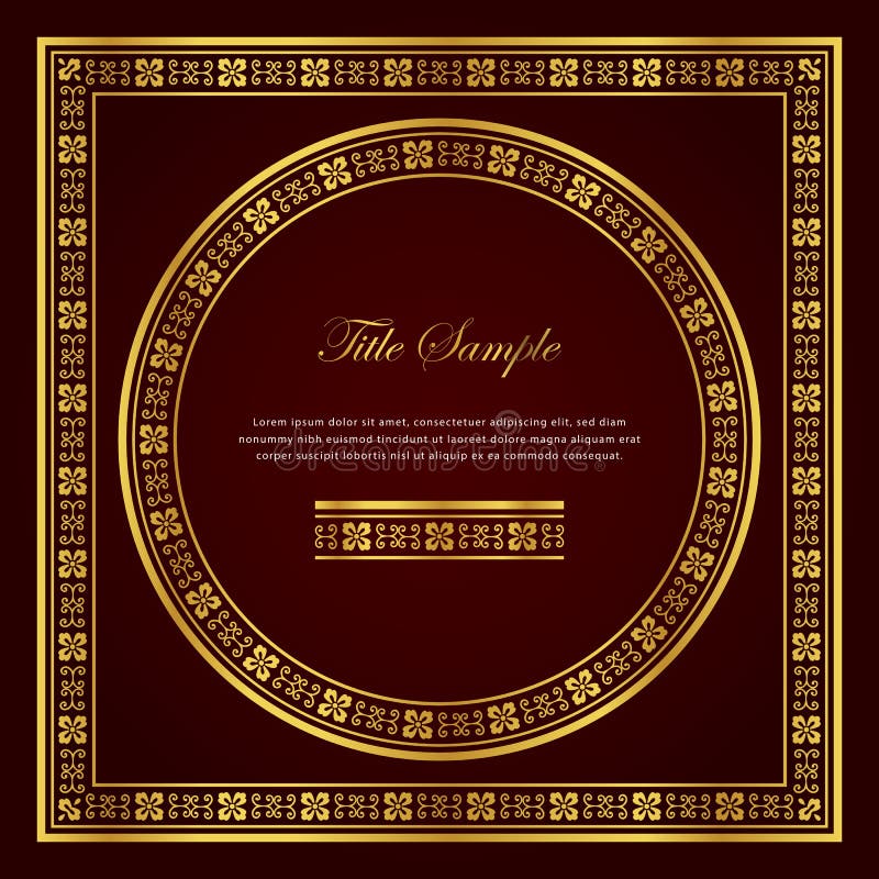 Luxury Golden Square and Round Frame Set Stock Vector - Illustration of ...