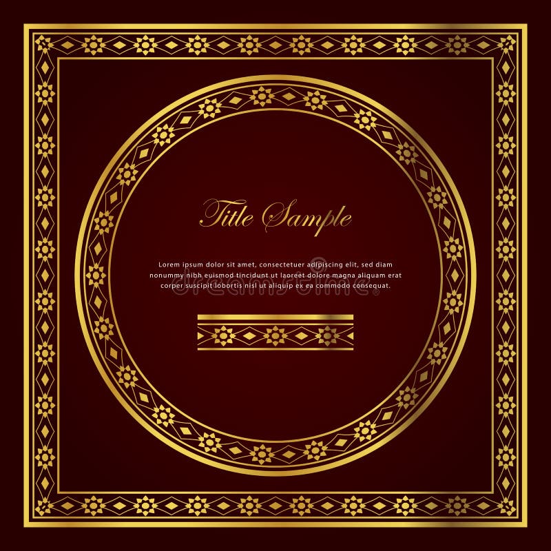 Luxury Golden Square and Round Frame Set Stock Vector - Illustration of ...